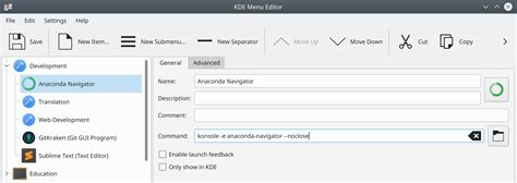 kubuntu how to create a menu item in kde that executes a terminal