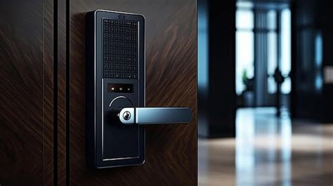 Premium Ai Image Modern Door Lock Technology At The Door Handle