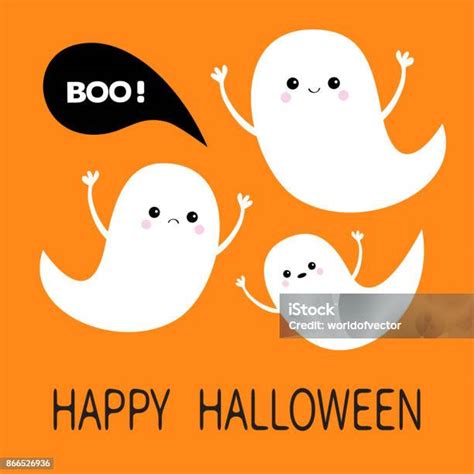 즐거운 할로윈 보내세요 비행 유령 정신 집합입니다 3 무서운 백색 유령과 부 귀여운 유령 문자 만화 슬픈 얼굴 무서운 무섭게