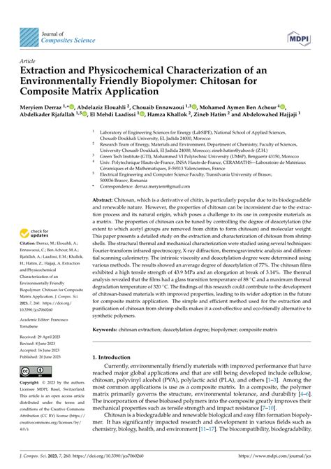Pdf Extraction And Physicochemical Characterization Of An Environmentally Friendly Biopolymer