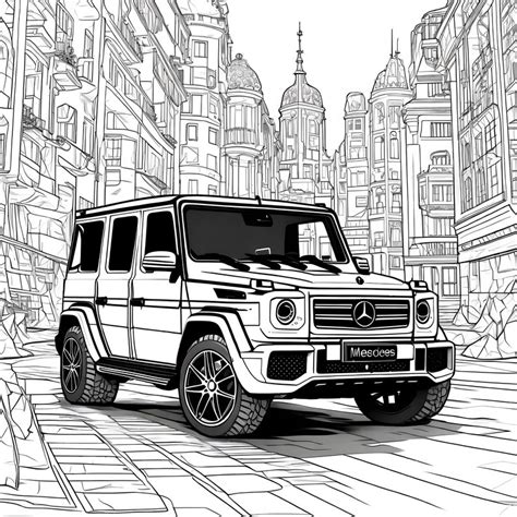 Mercedes G Class 23 Coloring Pages G Class Coloring Page Etsy