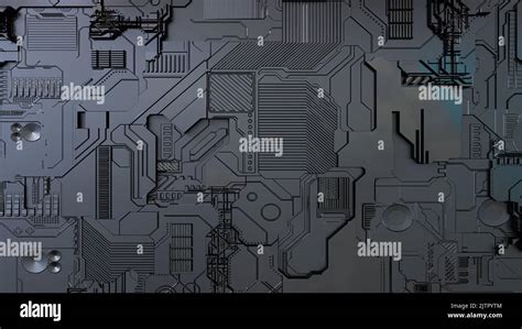 Futuristic Sci Fi Abstract Texture Background With Detailed Geometric Lines And Robotic