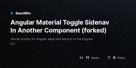 Angular Material Toggle Sidenav In Another Component Forked StackBlitz