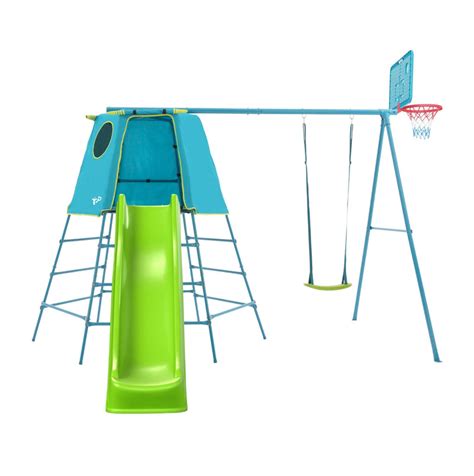 Tp Explorer Metal Climbing Frame Set With Ripple Slide And Basketball Ho Tp Toys