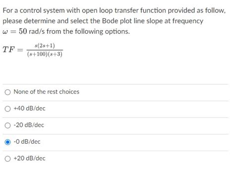 Solved For A Control System With Open Loop Transfer Function Chegg