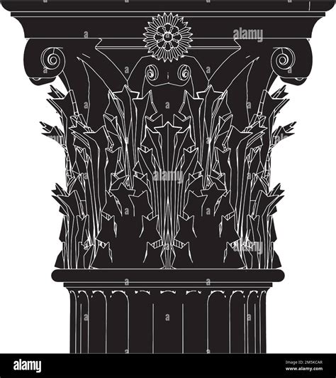 Greek Corinthian Column Vector Illustration On White Background A Vector Illustration Of A