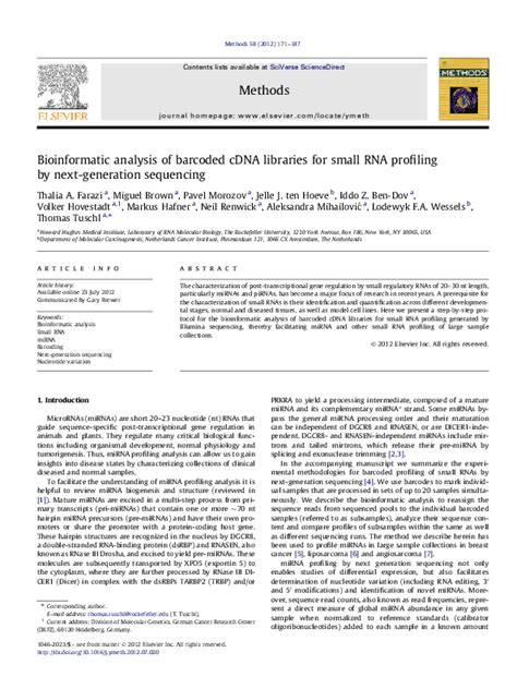 Pdf Bioinformatics For Small Rna Profiling Via Cdna Libraries