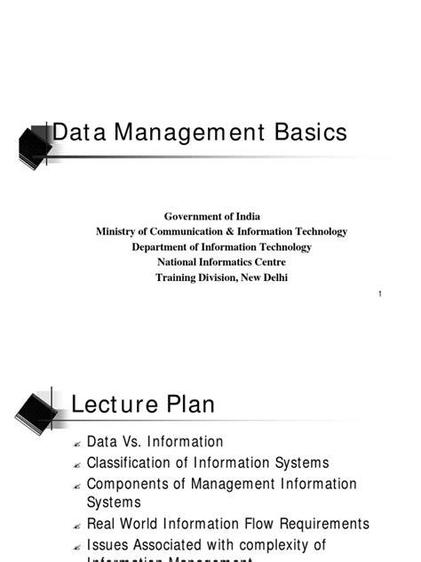 Data Management Basics Pdf Information System System