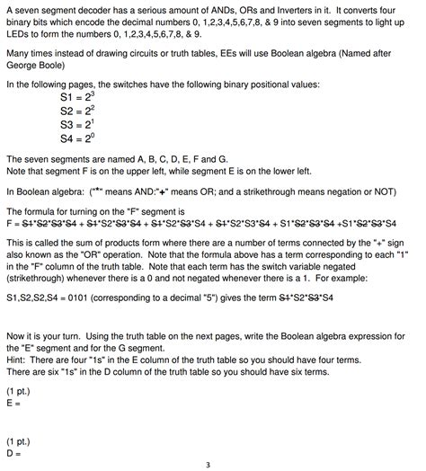 Solved A Seven Segment Decoder Has A Serious Amount Of ANDs Chegg