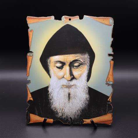 St Charbel Icon Scroll Detail Saint Charbel Portal