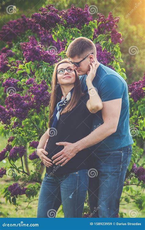 Loving Couple Woman Is Pregnant Stock Image Image Of Husban Belly