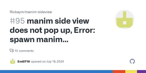 Manim Side View Does Not Pop Up Error Spawn Manim ENOENT Undefined Issue Rickaym