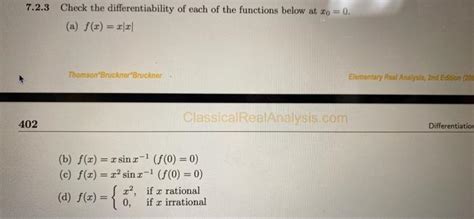 solved 7 2 3 check the differentiability of each of the