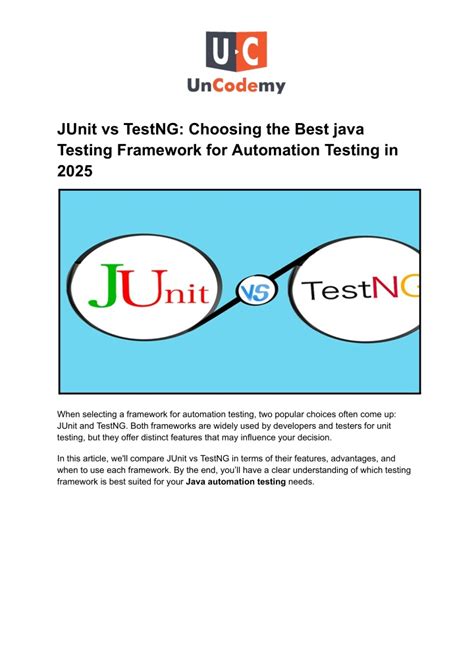 Ppt Junit Vs Testng Choosing The Best Java Testing Framework For Automation Testing