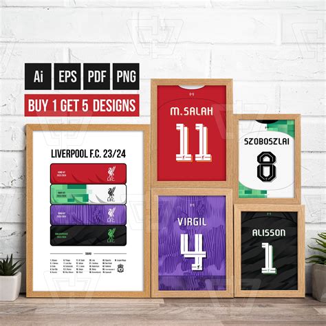 Liverpool Jersey 23 24 Poster Wall Buy 1 Get 5 Designs The Reds