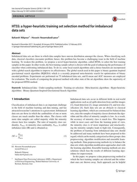 Pdf Htss A Hyper Heuristic Training Set Selection Method For