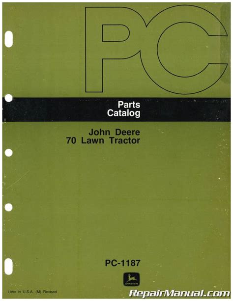 Used John Deere 70 Lawn Tractor Parts Manual