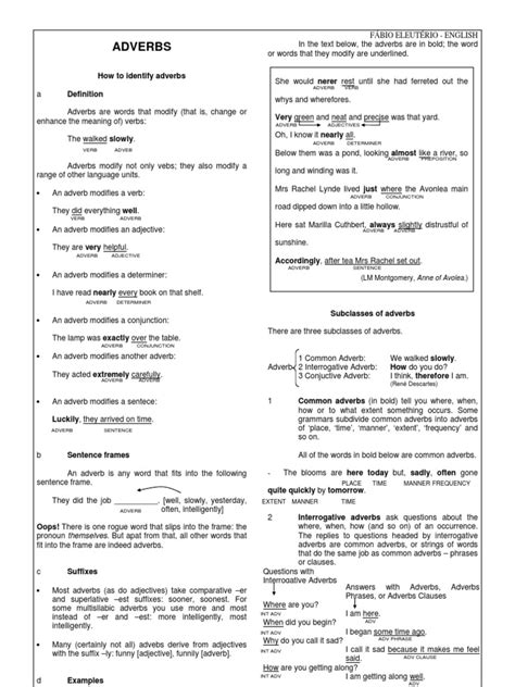 Identifying Adverbs In Context An Analysis Of Adverb Usage And