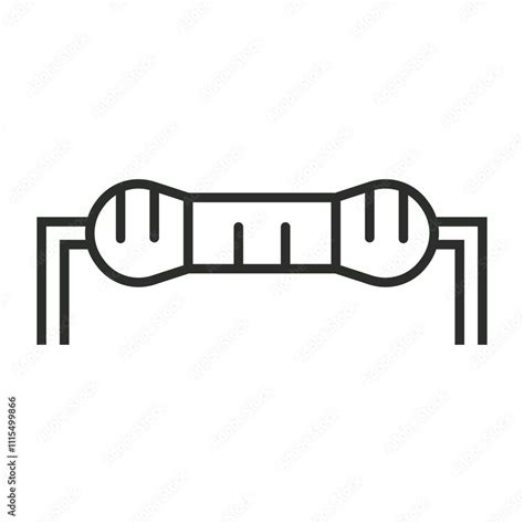 Resistor Icon Electric Component Symbol Outline Icon Editable Vector Illustration And