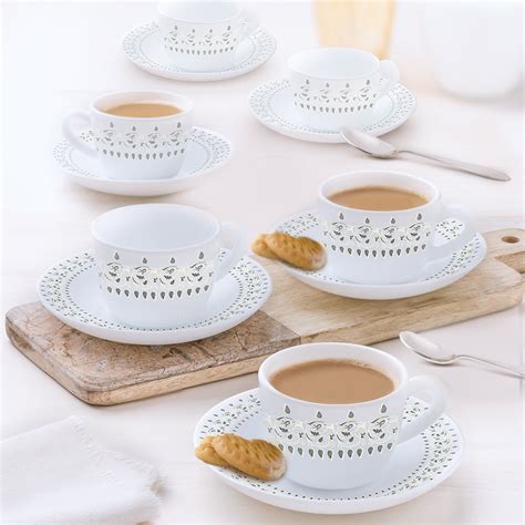 Larah Opalware By Borosil Ora Gold Cup And Saucer Set At Best Price Online In India Borosil