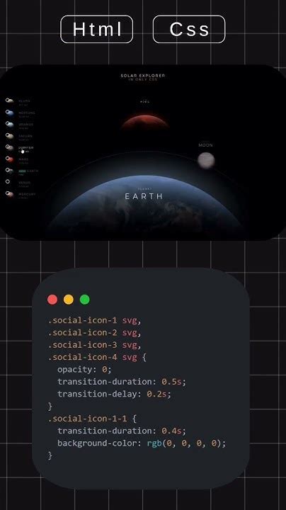 Earth Moon 🌚 Using Html Css Js Only 👇🚀shortvideo Coding Learnhtml5andcss3 Youtube