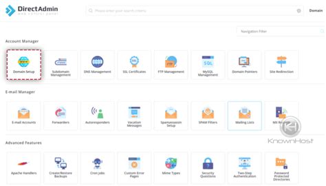How To Add Addon Domain In DirectAdmin KnownHost