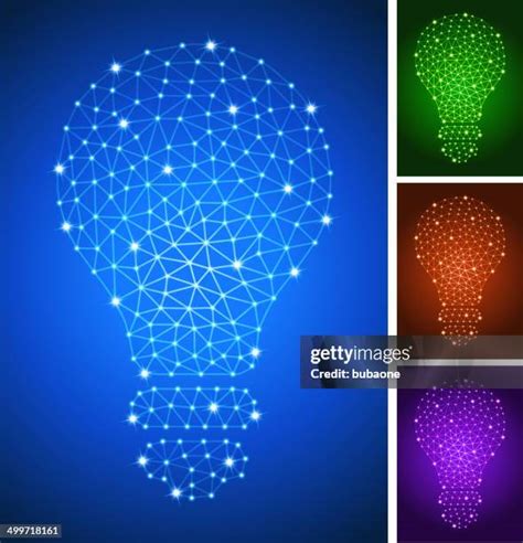 lightbulb on triangular nodes connection structure vector art high res
