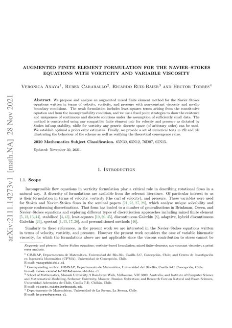 pdf augmented finite element formulation for the navier stokes