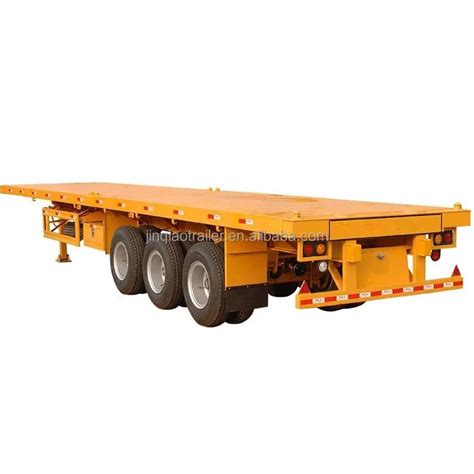 40ft 60t Container Chassis Flatbed 234 Axle Semi Truck Trailer Dongxu Vehicle