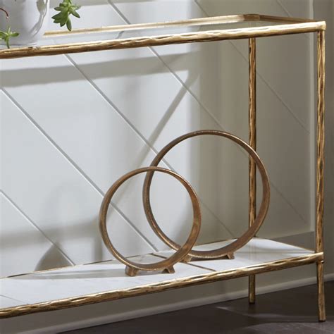Ryandale Sculpture Set Of 2 Antique Brass Finish Instyle Furniture