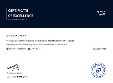 Ankit Kumar On Linkedin Scaler Datastructures Cpp