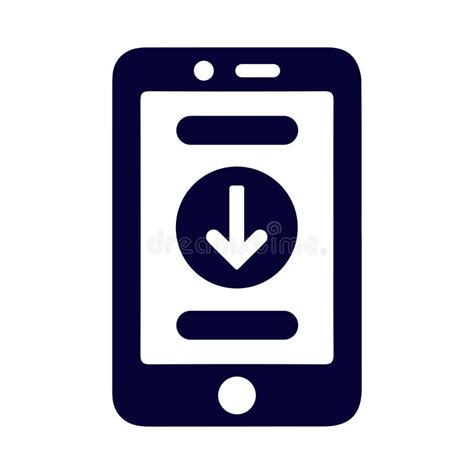 Mobile Arrow Down Arrow Download Mobile Software Download Icon Stock Vector Illustration