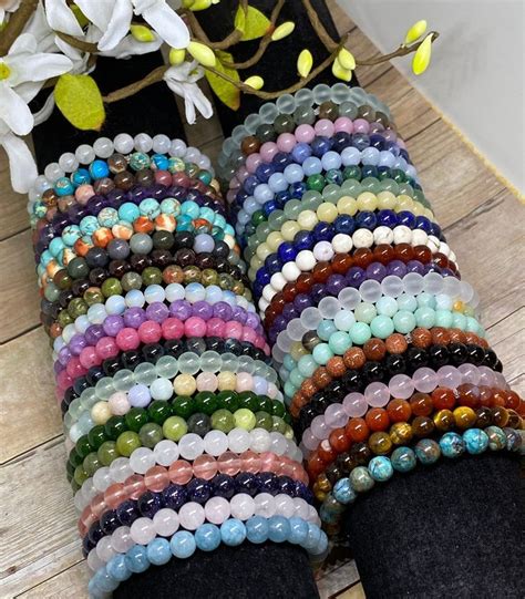 Crystal Beaded Braceletsnatural Gemstone Beaded Braceletshealing