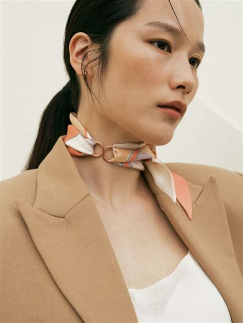 Saint Luxure Geometric Twilly Scarf Callar Sl22sstcl Twilly Scarf Hermes Scarf Ring