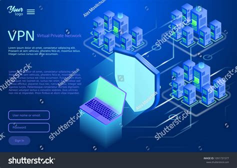 Secure Vpn Connection Concept Isometric Vector Stock Vector Royalty