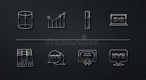 Set Line Geometric Figure Office Folders Chalkboard Certificate Template Xyz Coordinate