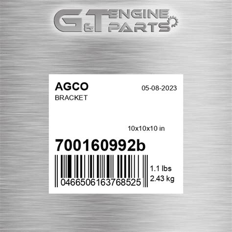 700160992b Bracket Fits Agco New Oem