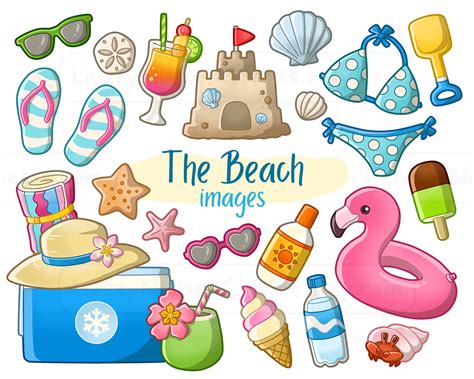 The Beach Clip Art Images Digital Download Etsy