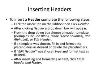 How To Insert Headers And Footers In Word PPT
