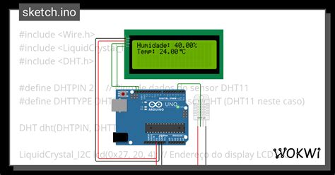 LCD Grande Temp Wokwi ESP32 STM32 Arduino Simulator