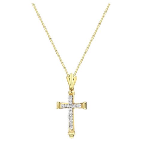 Pearl Cross Pendant 14k Yellow Gold For Sale At 1stdibs