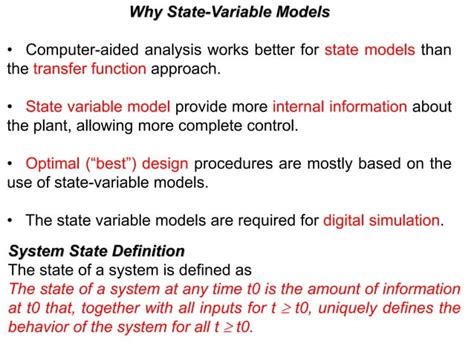 Lec4 State Variable Models Are Used For Modeing PPT