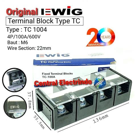 Jual Terminal Block Blok 100a 4p Tc 1004 Ewig Shopee Indonesia
