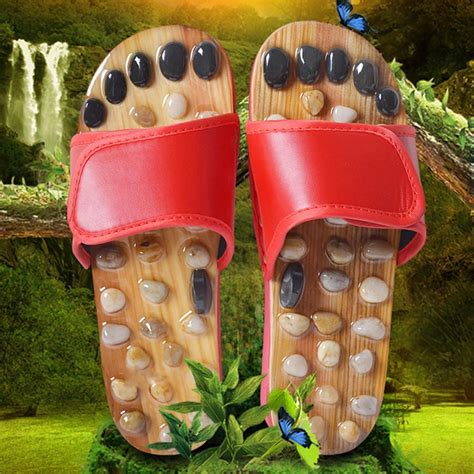 Buy Natural Pebble Stone Foot Massage Shoes Massage Foot Slipper