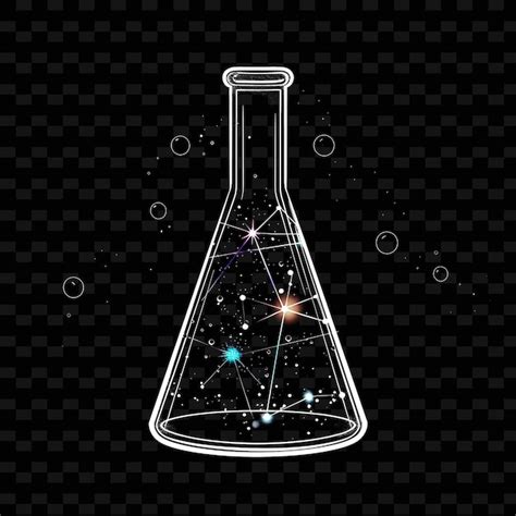 Premium Psd Glossy Prismatic Radiating Lab Flask Icon With Monochrome