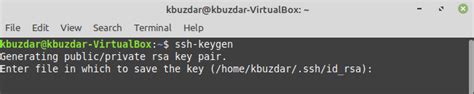 generate ssh keys in ubuntu vitux