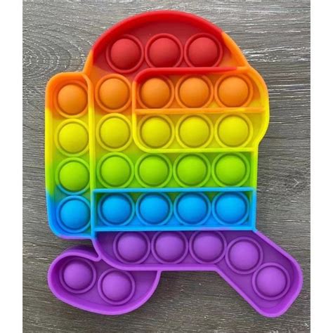 Pop It Popit Popit Toys Pop Its Square Rainbow Colorful Fidget Toy Push Bubble Shopee Malaysia