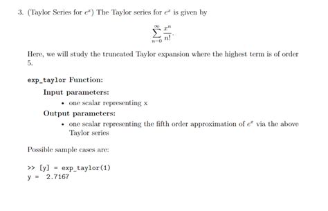 Solved Taylor Series For Ex ﻿the Taylor Series For Ex ﻿is