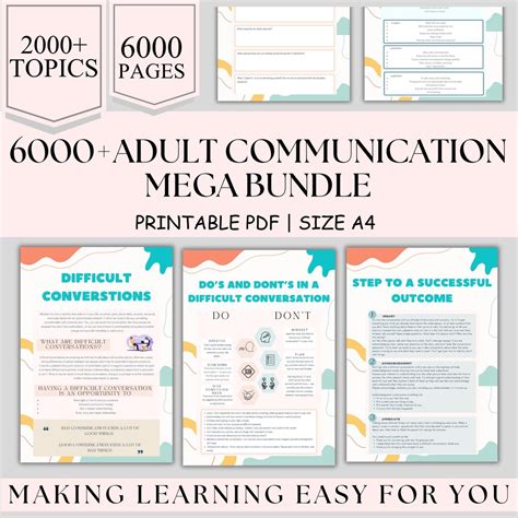 How to Have Difficult Conversations. Communication Workbook Planner, Conversation Skills ...