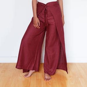 Solid Color Wrap Pants Lightweight And Flowy Wrap Around Pants Soft